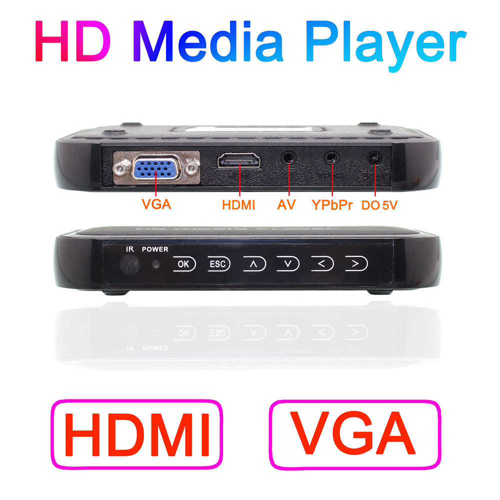 Купить 3D full hd 1080p usb внешний hdd медиа плеер с hdmi vga sd ...