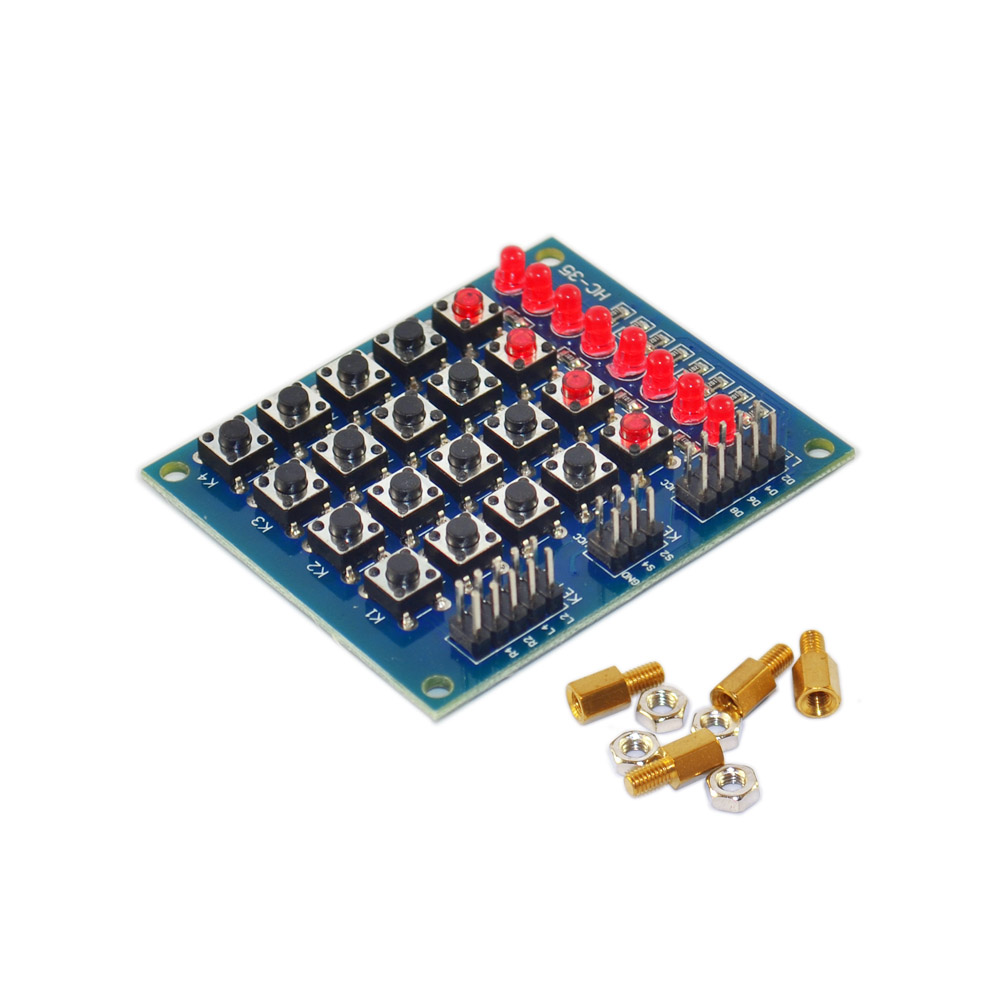 Free Shipping 8 Led 4x4 Push Buttons 16 Keys Matrix Independent Keyboard Module For Avr Arm 