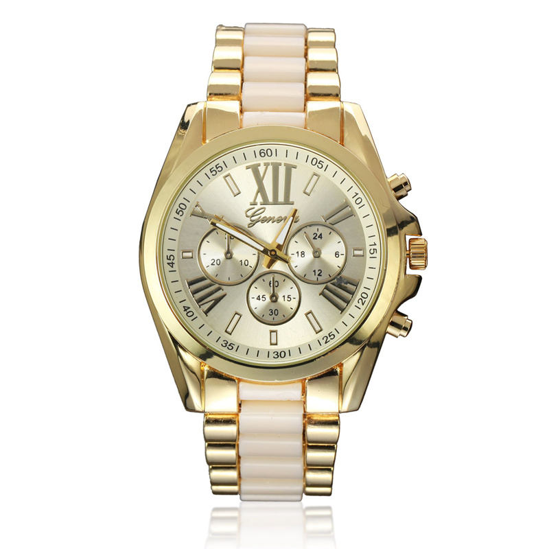 2016 New Fashion Geneva Ceramic Watch Women Dress Watch Gold Casual