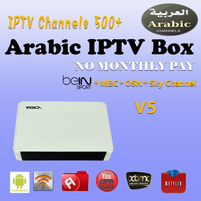 Купить Арабский iptv box 112 бесплатный Арабский каналы ТВ с Бейн спорта МБК/osn/небо, vigica v5 ...