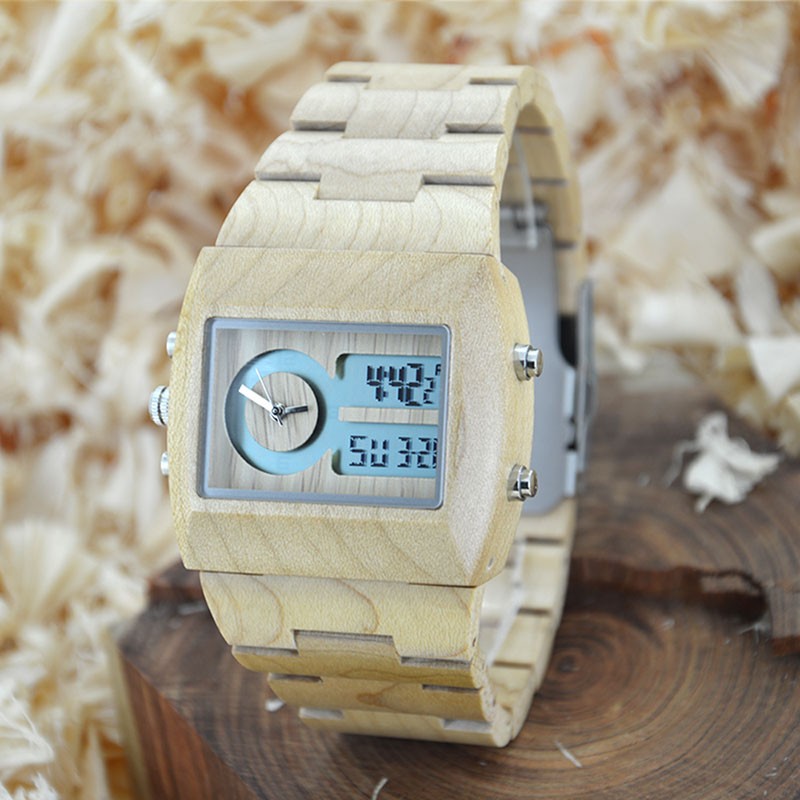 BEWELL Watch Men Dual Time Mens Watches 2017 Top Luxury Brand Wood ...