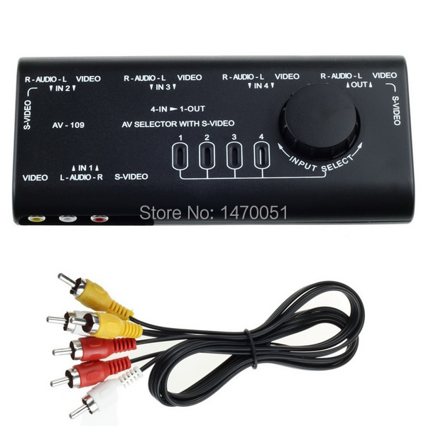 Купить 4 в 1 av 109 аудио сигнала s-video switcher сплиттер селектор ...