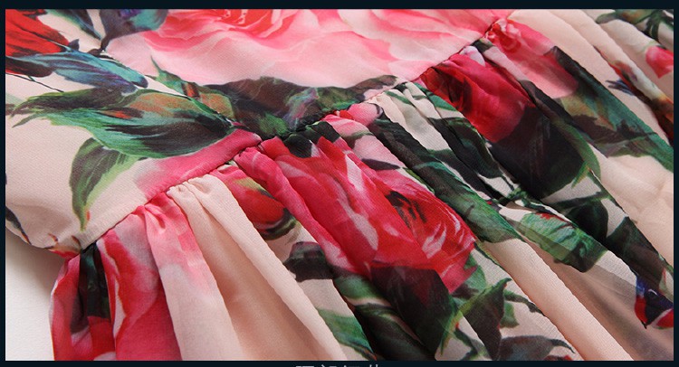 Tingyili Floral Maxi Dress Long Sleeve Printed Chiffon Dress Bohemian
