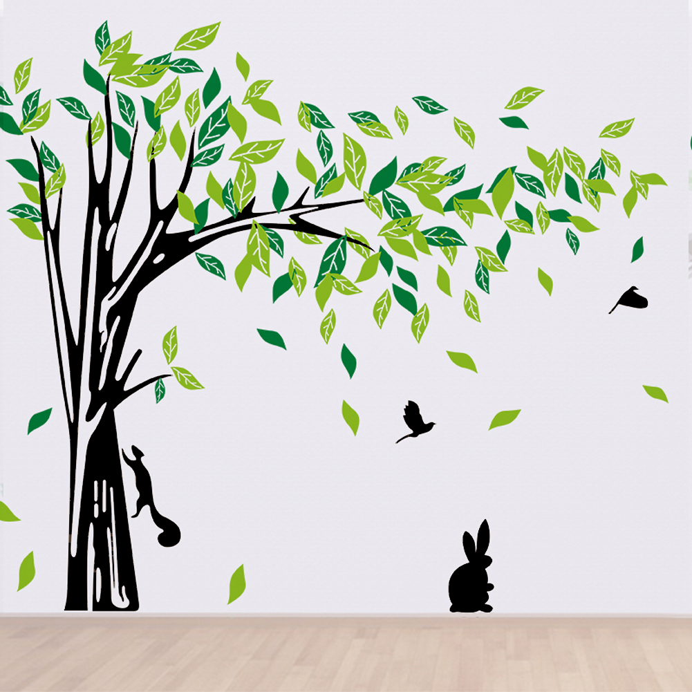 Green Tree Wall Sticker Large Removable Living Room Tv Wall Art Decals