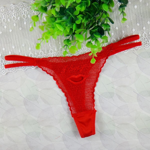 Valentine Rose Thongs T For Wife Sexy Red Flower Lace T Back G